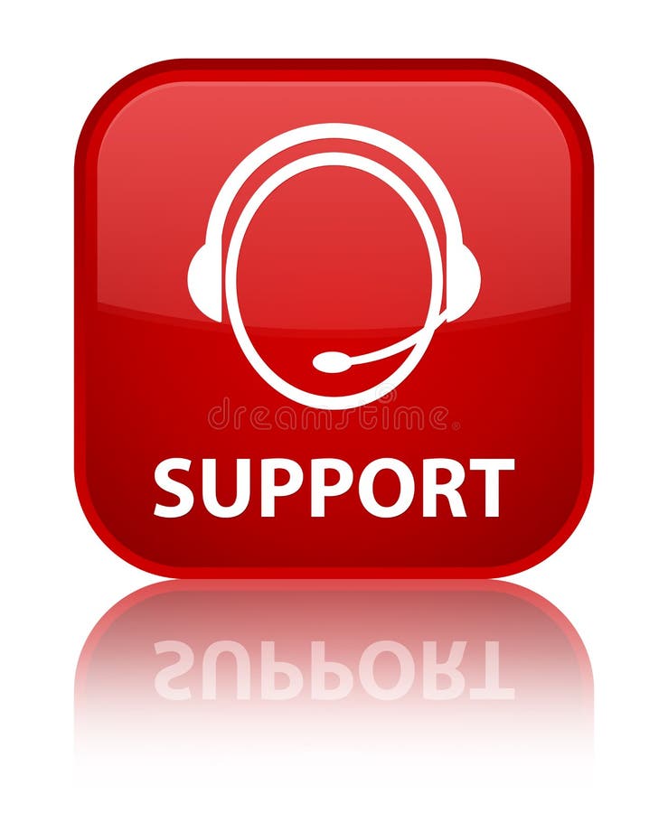 Support (customer Care Icon) Special Red Square Button Stock ...