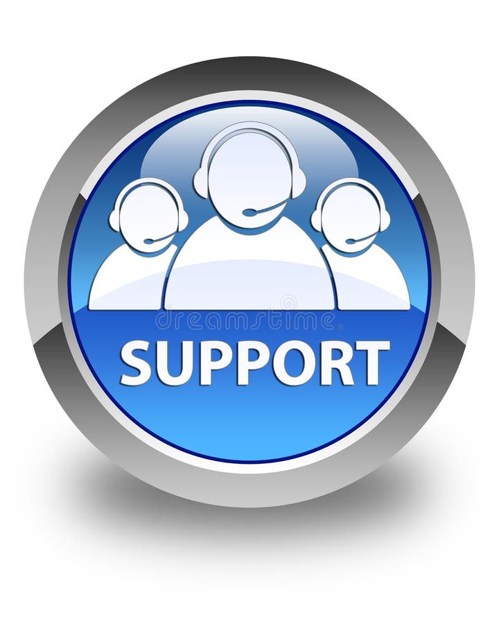 Support (customer Care Team Icon) Glossy Blue Round Button Stock ...
