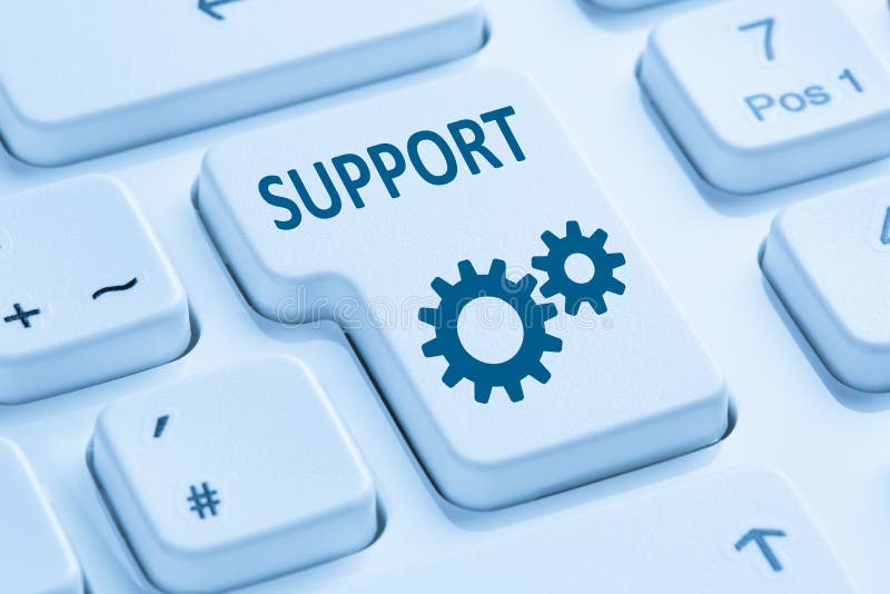 Support Customer Service Help Online Internet Blue Computer Keyboard ...