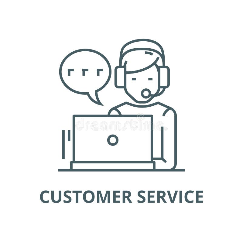 Customer Service Black Icon, Vector Sign on Isolated Background ...