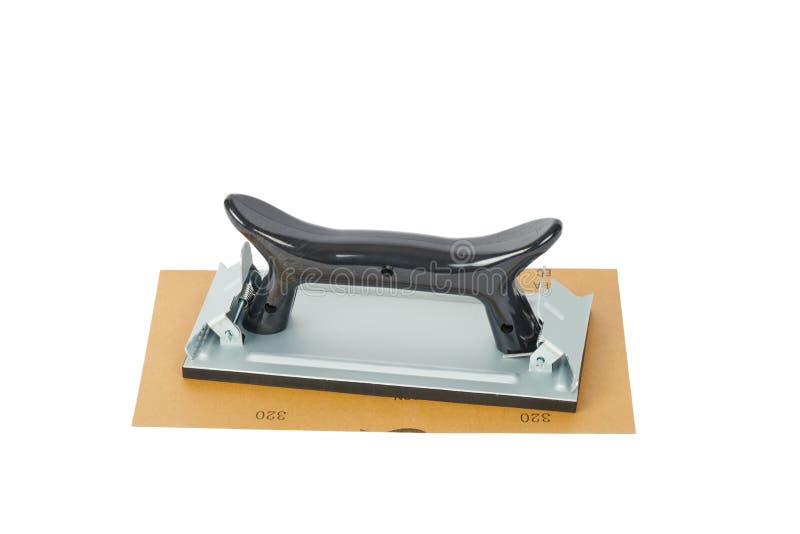 Support De Papier De Verre Isolée Sur La Fin Fond Blanc Image stock ...