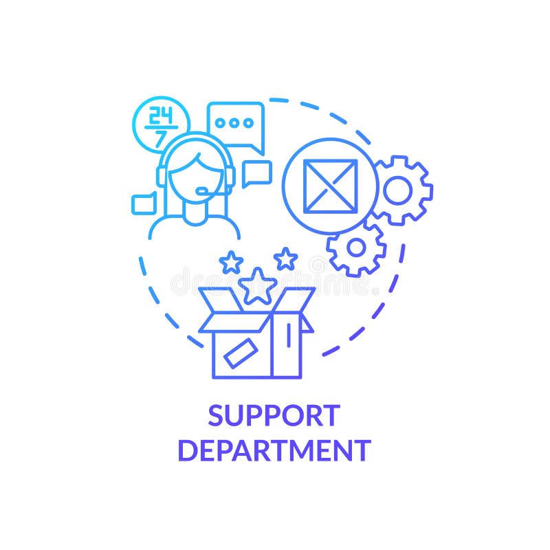 Support Department Blue Gradient Concept Icon Stock Vector ...