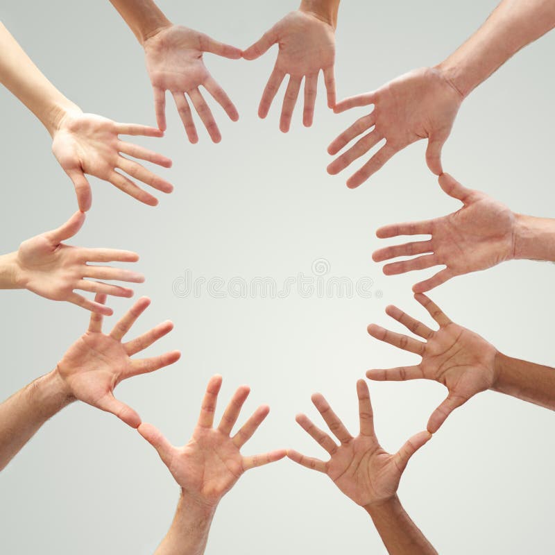We Support Each Other. Low Angle Shot of Hands in a Circle Forming a ...