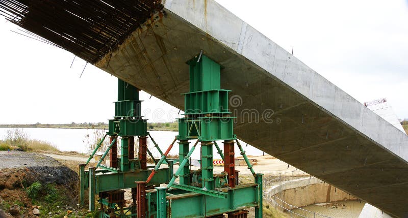 Support or Fastening Beams in the Construction of a Bridge Over the ...