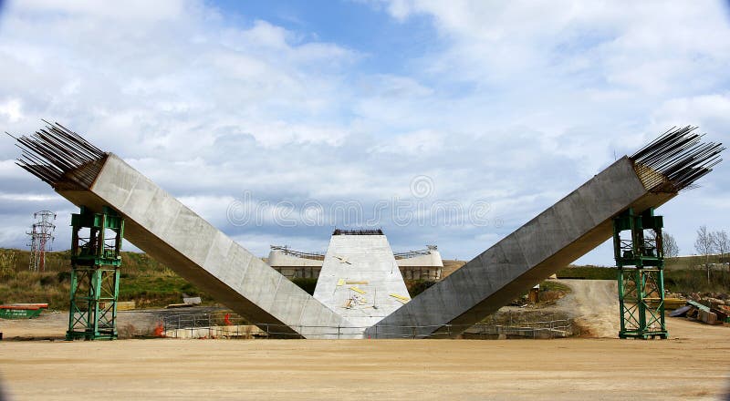 Support or Fastening Beams in the Construction of a Bridge Over the ...