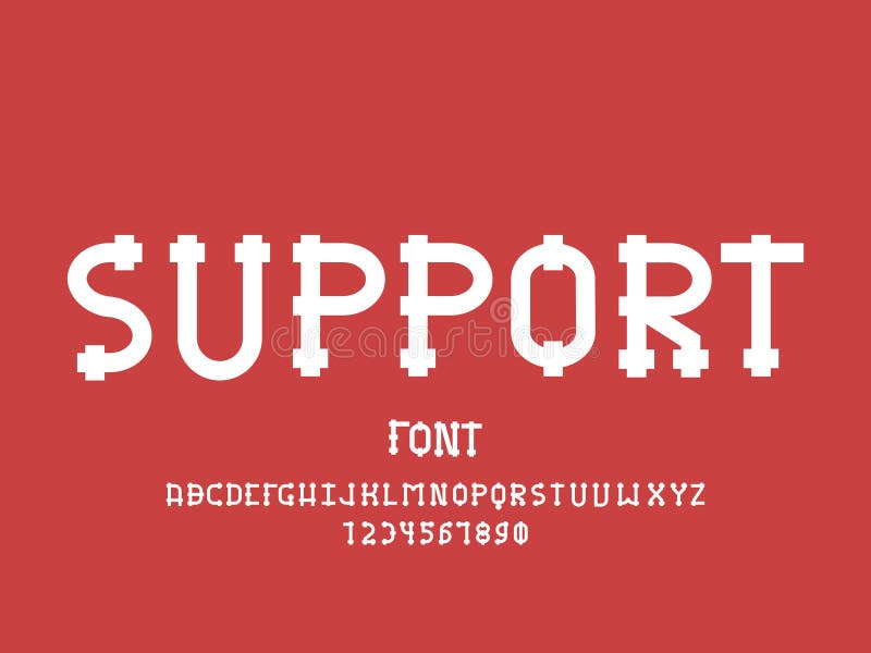 Support Font. Vector Alphabet Stock Vector - Illustration of support ...