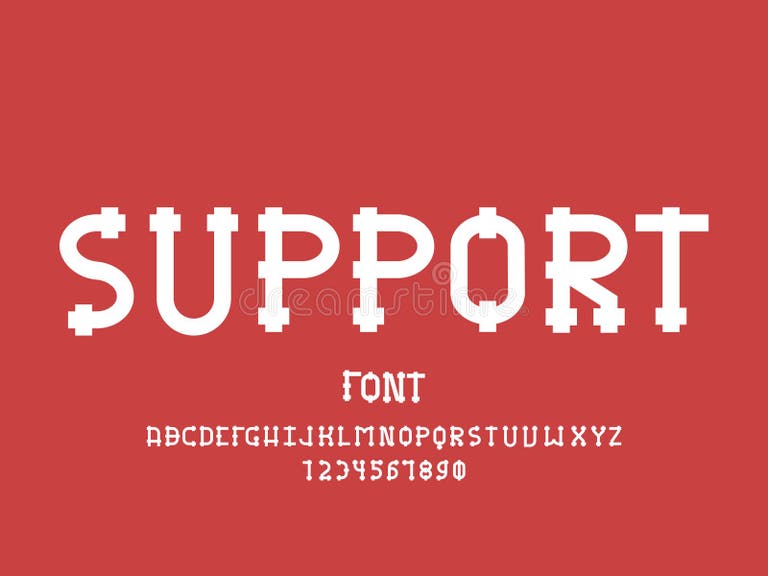 Support Font. Vector Alphabet Stock Vector - Illustration of support ...