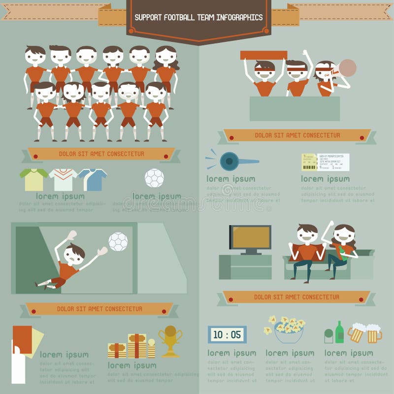 Support Football Team Info Graphics Stock Vector - Illustration of chat ...