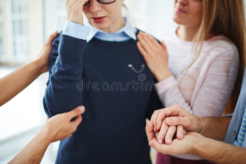 Support of friends stock image. Image of midsection, psychological ...