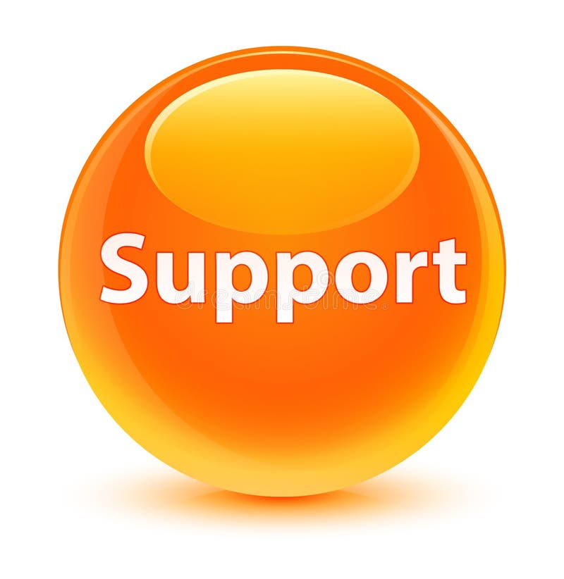 Support Glassy Orange Round Button Stock Illustration - Illustration of ...