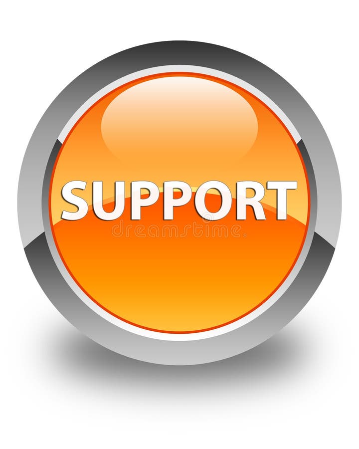 Support Glossy Orange Round Button Stock Illustration - Illustration of ...