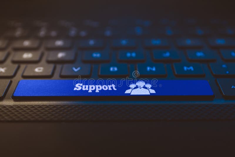 Support Graphic Conecpt on Keyboard Key. Customer Service Icon Stock ...