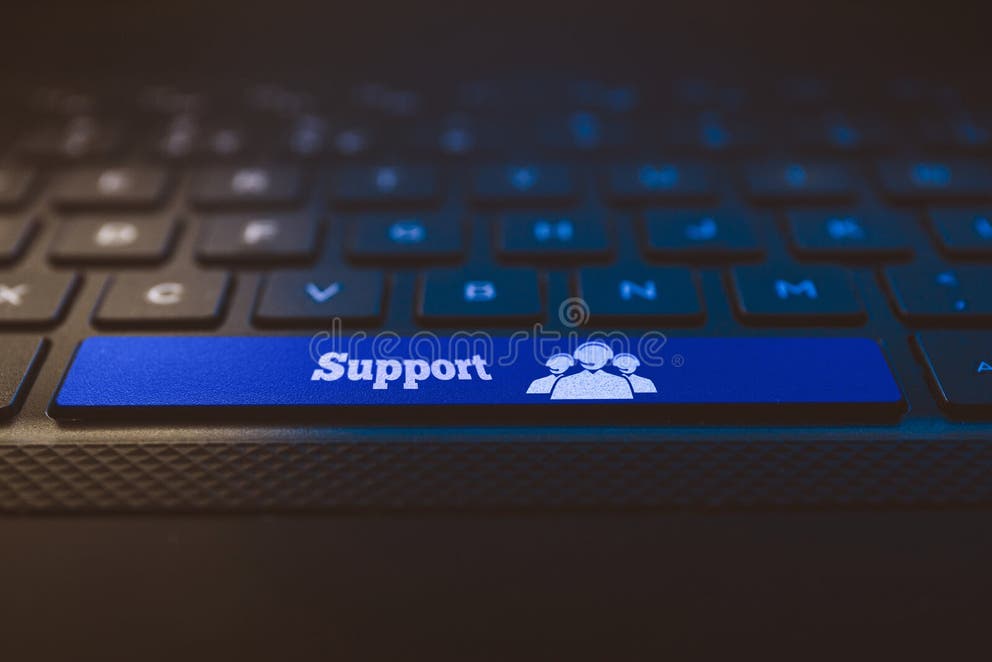 Support Graphic Conecpt on Keyboard Key. Customer Service Icon Stock ...