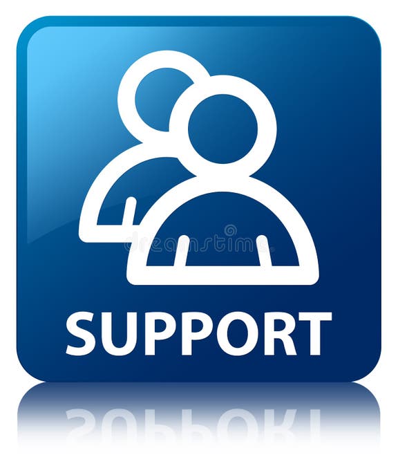Support (group Icon) Blue Square Button Stock Illustration ...