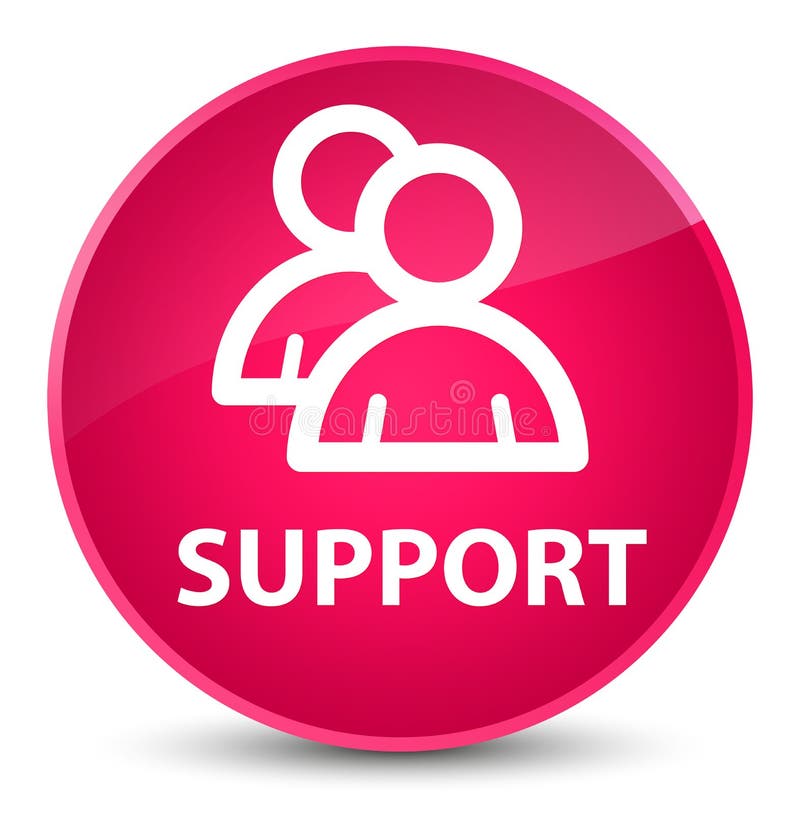 Support (group Icon) Elegant Pink Round Button Stock Illustration ...