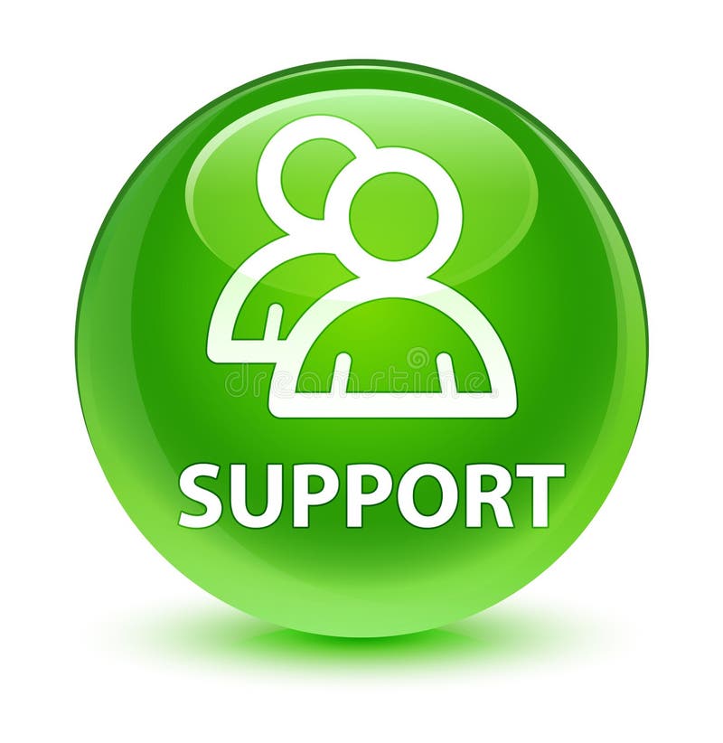 Support (group Icon) Glassy Green Round Button Stock Illustration ...