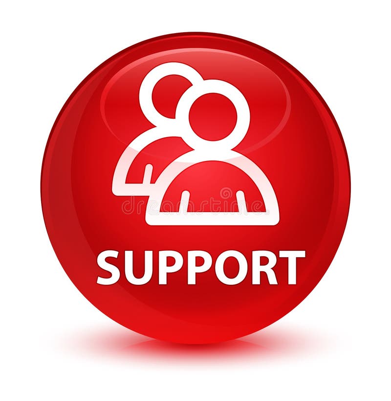 Support (group Icon) Glassy Red Round Button Stock Illustration ...