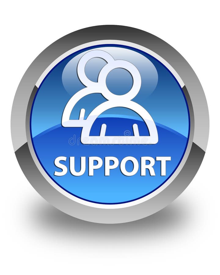 Support (group Icon) Glossy Blue Round Button Stock Illustration ...