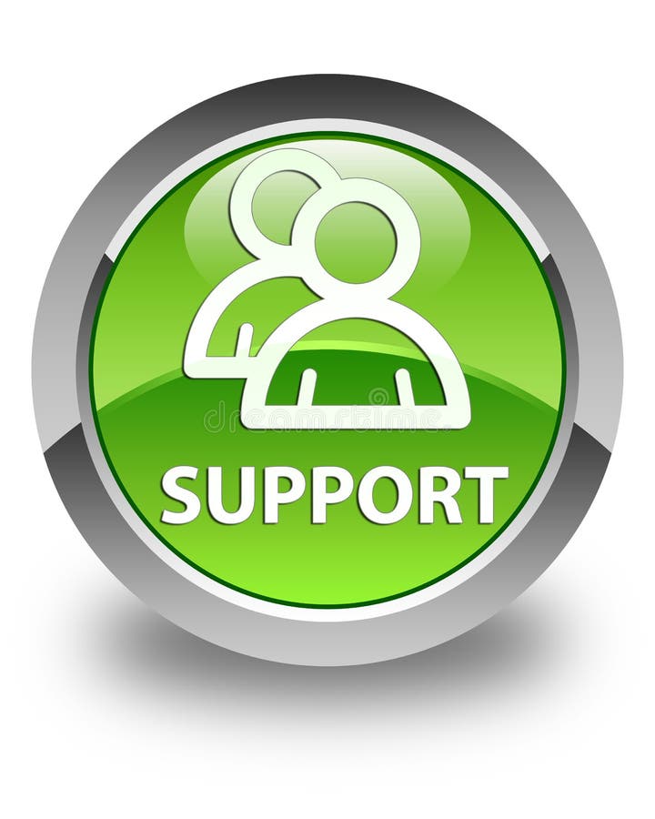 Support (group Icon) Glossy Green Round Button Stock Illustration ...