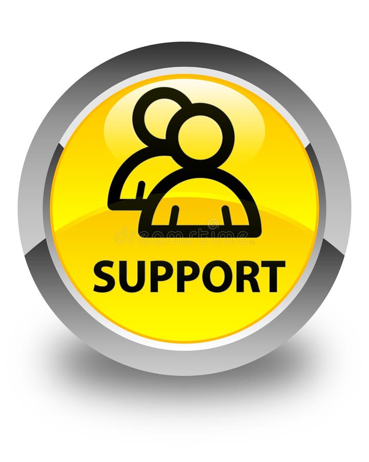Support (group Icon) Glossy Yellow Round Button Stock Illustration ...