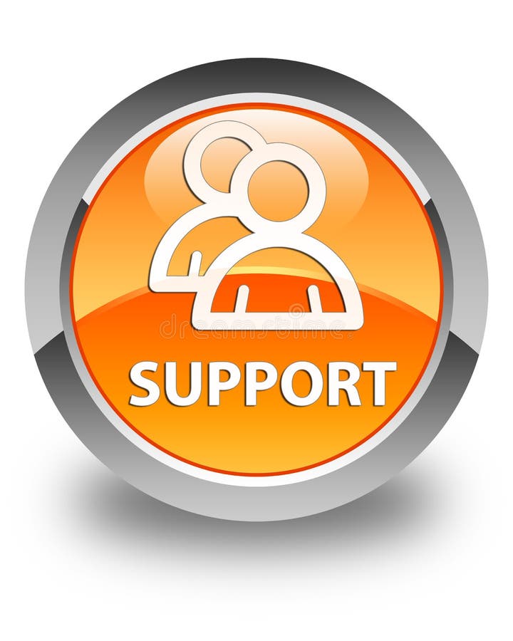Support (group Icon) Glossy Orange Round Button Stock Illustration ...
