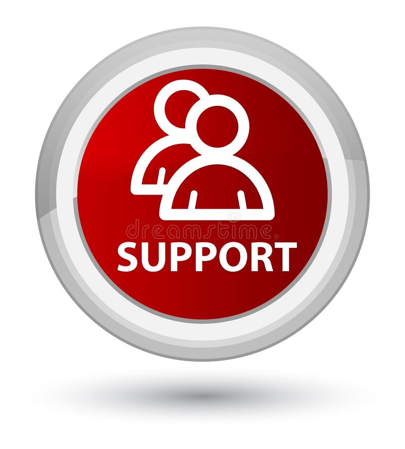 Support (group Icon) Prime Red Round Button Stock Illustration ...