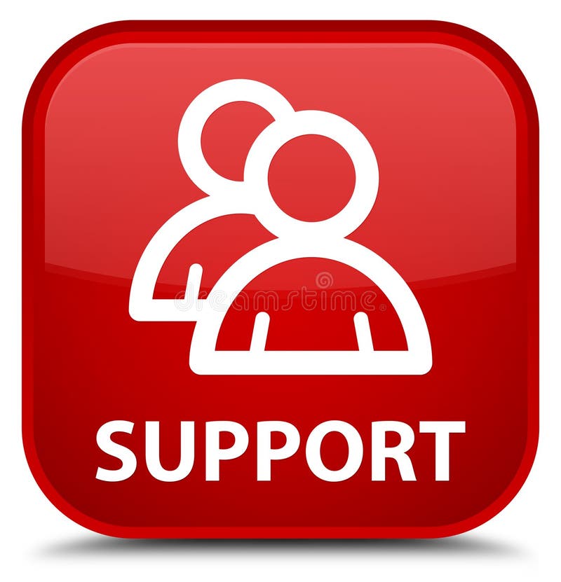 Support (group Icon) Special Red Square Button Stock Illustration ...