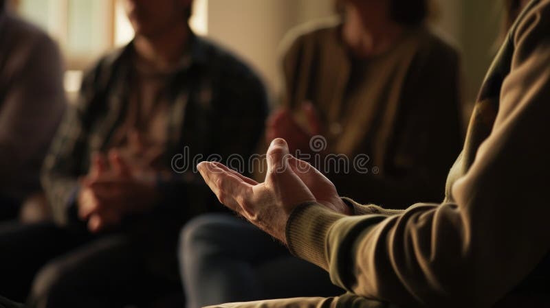 Support Group Members Engaging in Therapeutic Conversation Stock ...