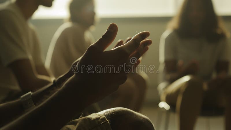 Support Group Members Engaging in Therapeutic Conversation Stock Image ...