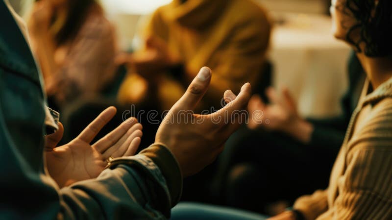 Support Group Members Engaging in Therapeutic Conversation Stock Image ...