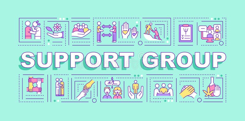 Support Group Word Concepts Mint Banner Stock Vector - Illustration of ...