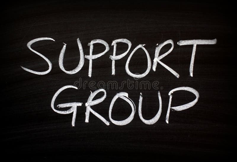 Support Group Written On A Blackboard Stock Photo - Image of white ...