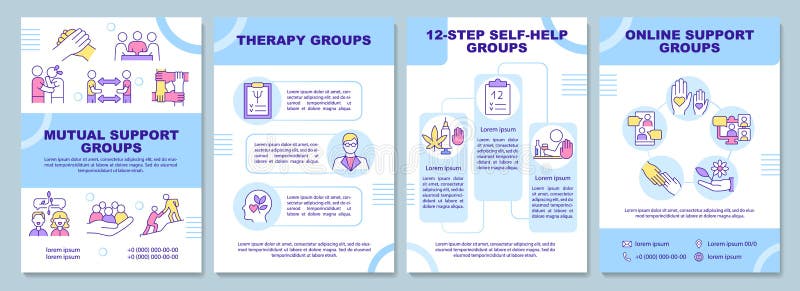 Support Groups Types Brochure Template Stock Vector - Illustration of ...
