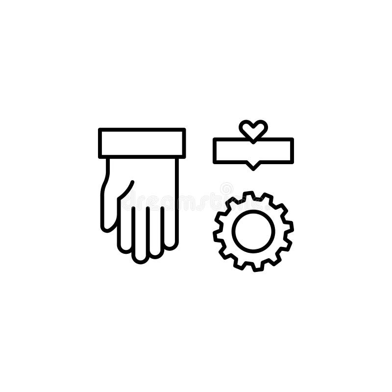 Support, Hand, Gear Icon. Element of Teamwork for Mobile Concept and ...