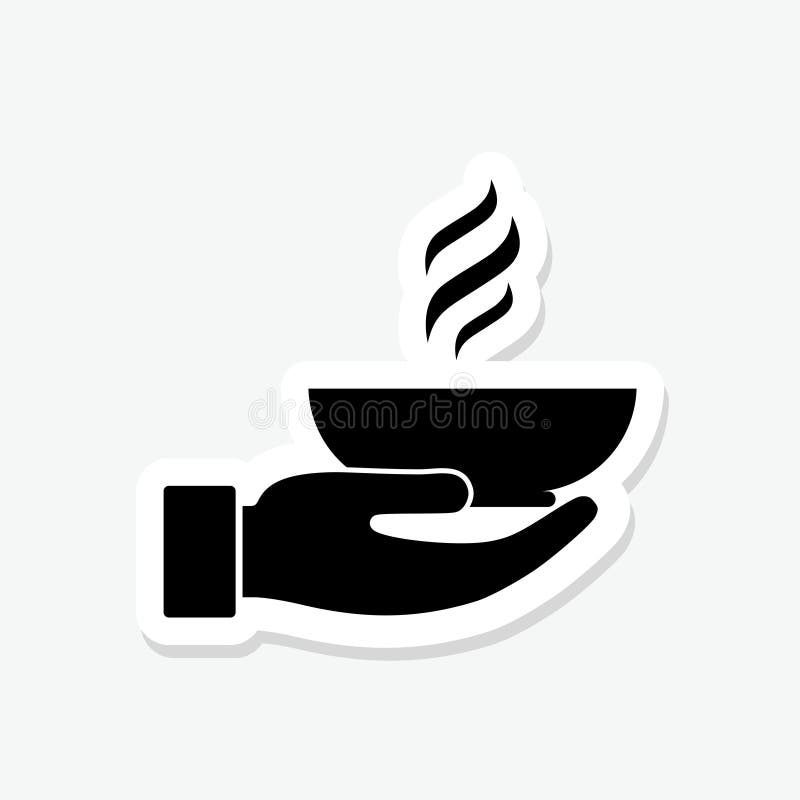 Support Hands Food Sticker Icon Stock Vector - Illustration of hungry ...