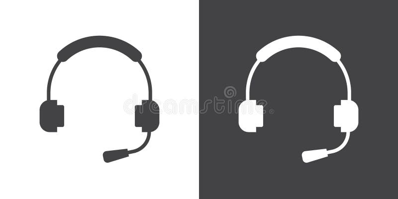 Support Headset Icon Thin Line Illustration Set Stock Vector ...