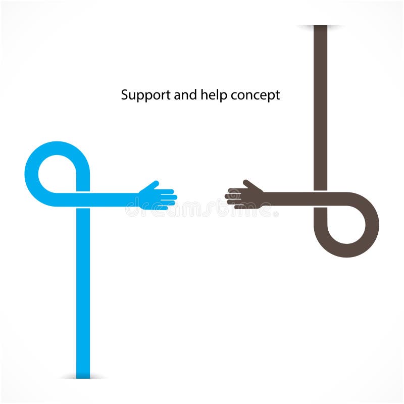 Support and Help Concept, Teamwork Hands Concept Stock Vector ...