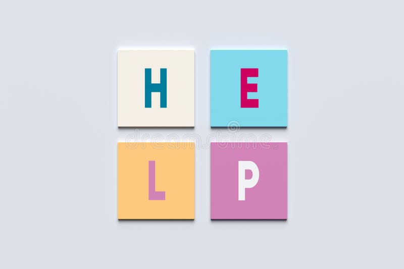 Support and Help Concept. the Word Help on Colorful Square Blocks Stock ...