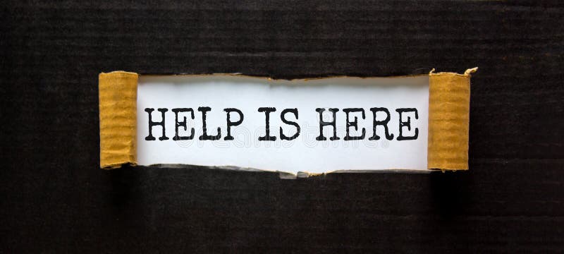 Support and Help is Here Symbol. Words `help is Here` Appearing Behind ...