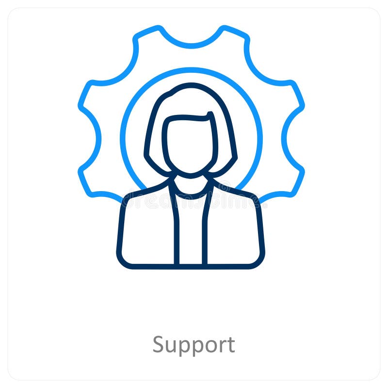 Support and Help Icon Concept Stock Illustration - Illustration of ...