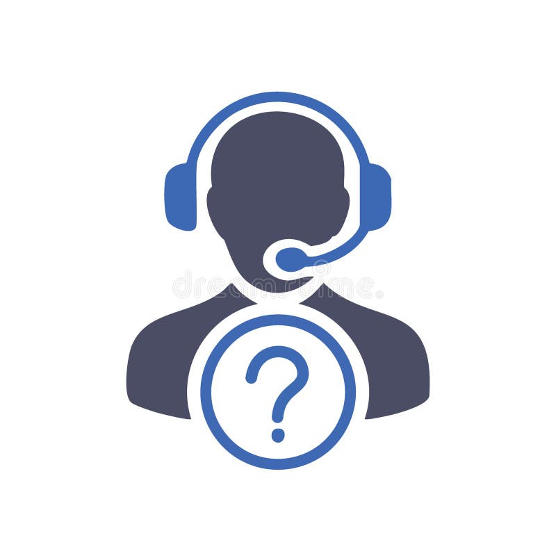 Support Help Icon. Support Person with a Question Mark, Symbolizing a ...
