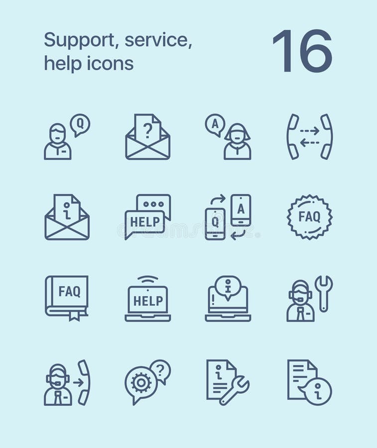 Outline Support, Service, Help Simple Line Icons for Web and Mobile ...