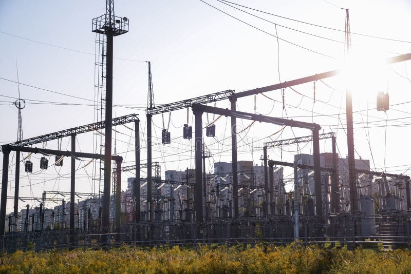 Support of High-voltage Power Line Stock Photo - Image of alternative ...