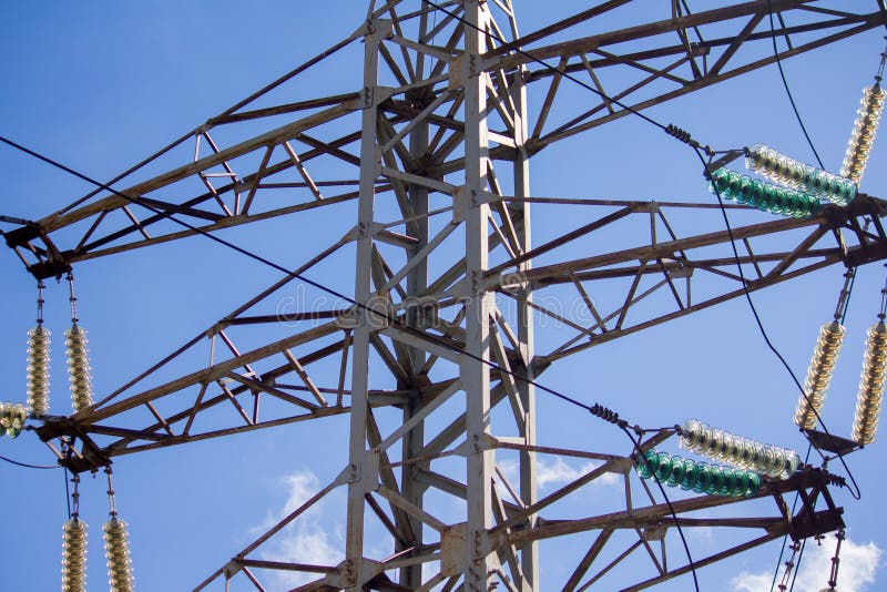 Support for High Voltage Transmission Line Stock Image - Image of ...