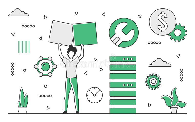 Support hosting server stock vector. Illustration of connection - 269162708