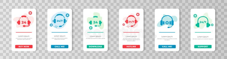 Support and Hotline Banner Frame with Headphones with Shadow Stock ...