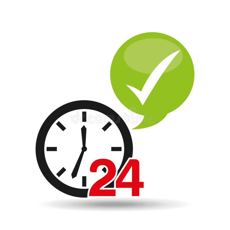 Support 24 hours check in stock vector. Illustration of arrow - 81475292