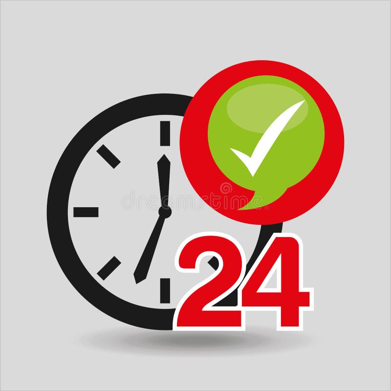 Support 24 hours check in stock vector. Illustration of icon - 81486330