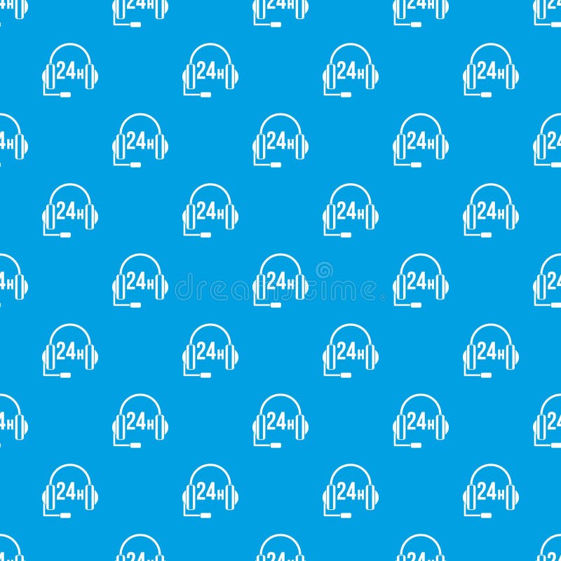 Support 24 Hours Pattern Seamless Blue Stock Vector - Illustration of ...
