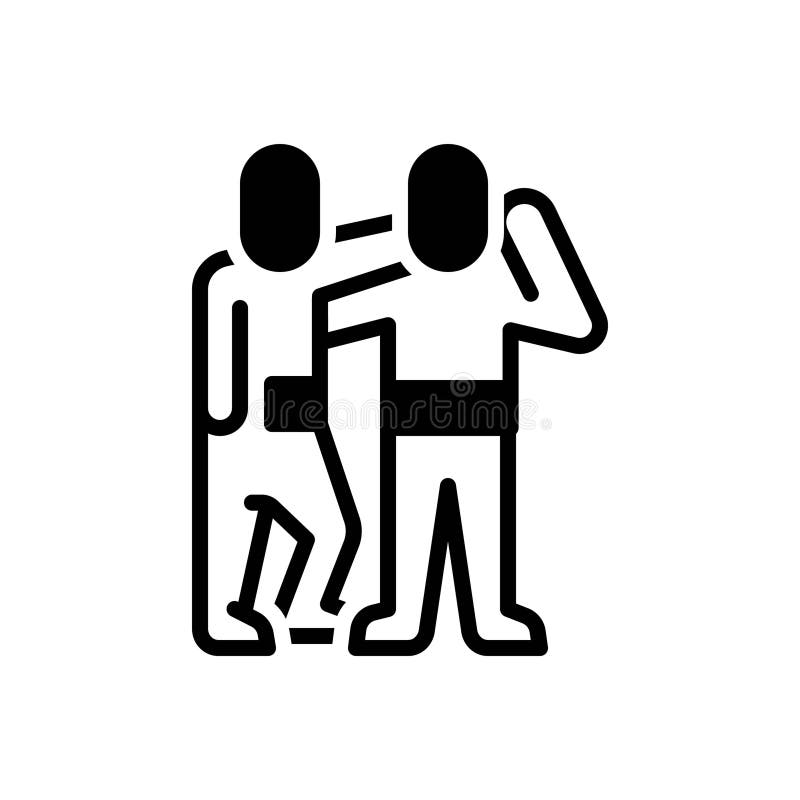 Black Solid Icon for Support, Friendship and Support Stock Vector ...